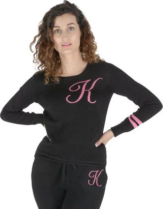 Dee Ocleppo Femme, Pulls, Noir, Taille: 42 FR Ensemble de d&eacute;tente en cachemire Mod&egrave;le K