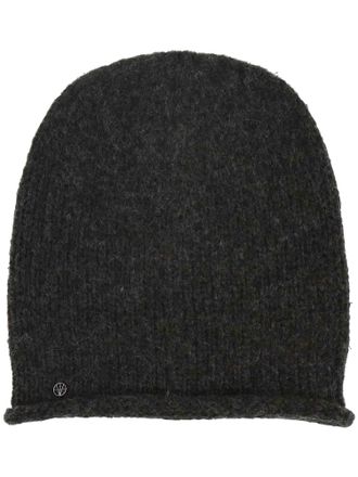 Loevenich Gestrickte Beanie | Hochgerollter Rand | OneSize Damen Winterm&uuml;tze | Warme, bequeme Strickm&uuml;tze Charcoal
