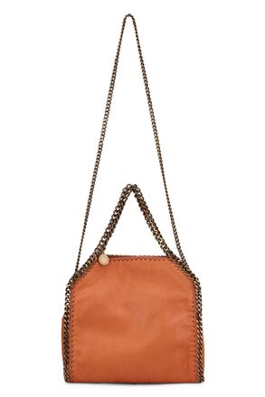 Stella McCartney Womens Mini Shoulder Bag Falabella Tangerine Polyester Handbags Hand