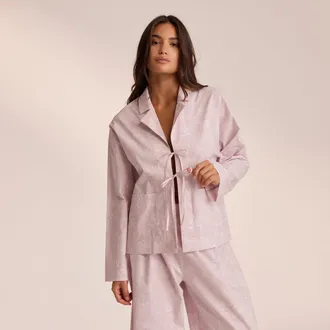 Lounge Chemise de Pyjama en Coton - Lilas - XXL - Le Cadeau Parfait pour Elle