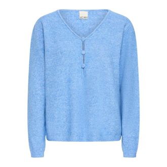 Ichi Ichi - Maille col V - Femme - Pulls - Bleu - Taille: 38 FR