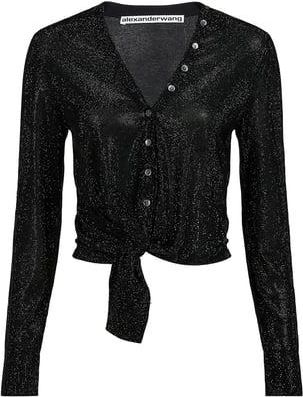 Alexander Wang Cardigan droit col v &agrave; paillettes nou&eacute;