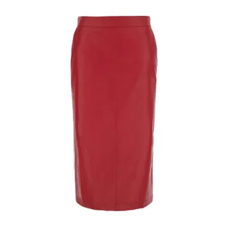 Pinko Pinko, Femme, Jupes, Rouge, Taille: 40 FR Jupe effet daim