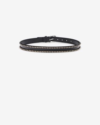 Isabel Marant Ceinture Zap En Cuir - Femme - Noir-palladium - Taille75 - Isabel Marant