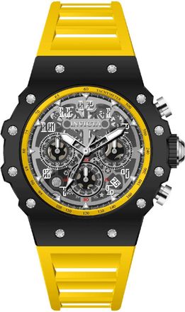 Invicta Racing 69670 Herrenuhr - Quarzwerk - Acryl mit silbernem Zifferblatt - 43 mm