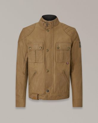 Belstaff Belstaff Veste Motard Brooklands pour homme Coton ciré Sable Taille 2XL