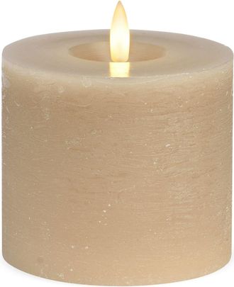 Matches 21 LED Stumpenkerzen 4er Set aus Echtwachs mit Timerfunktion & inkl. Fernbedienung - Kerzen realistisch flackernde Flamme warmweiß Ø 10 x 9 cm - Elektris