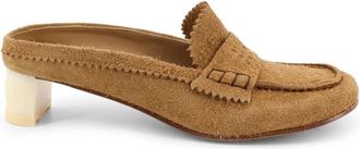 Maison Margiela Femme, Chaussures, Brun, Taille: 39 EU Mule &agrave; talon en daim