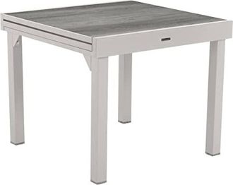 Hesperide Ausziehbarer Garten-Tisch Piazza Grau Rauch & Wei&szlig; - 8 Sitze - Rauch/Wei&szlig;grau