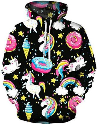 Ocean Plus Homme 3D Drôle Sweats à Capuche à Manches Longues Multicolore Unisexe Streetwear Sweat-Shirt Sportif avec Cordon (XXL/3XL (Poitrine: 126-146CM), Licor