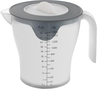 Metaltex Rührbecher mit Deckel und Ausgießer, integriertes Sieb und Anti-Rutsch Boden