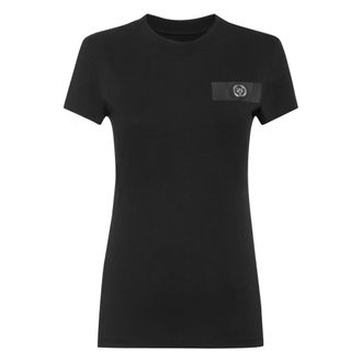 Plein Sport Femme, Tops, Noir, Taille: 38 FR T-Shirt Col Rond