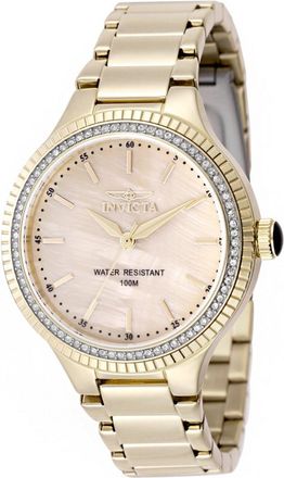 Invicta Angel 50646 Damenuhr - Quarzwerk - Edelstahl mit goldenem Zifferblatt - 38 mm