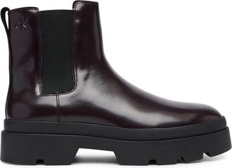 Calvin Klein Klassische Stiefeletten Calvin Klein Lugged Chelsea Boot Matt Lth HM0HM02445 Dunkelbraun