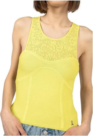 Patrizia Pepe Figurbetontes Top mit Cut-Out-Ausschnitt - - Tops - Damen - Gelb - XS