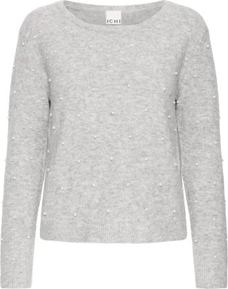 Ichi Ichi, Femme, Pulls, Gris, Taille: 36 FR Ihpalmer Rib T-shirt