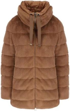 Herno Femme, Vestes, Brun, Taille: 40 FR Doudoune Effet Teddy