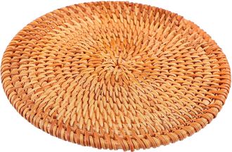 BESPORTBLE Toyvian Vietnamese Rattan Isolier topfuntersetzer Hitzebest&auml;ndige rutschfeste Tischmatte Praktischer Sch&uuml;sselhalter f&uuml;r Schutz vor Kratzern und Hitze 