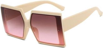 Generic Lunettes De Soleil Carr&eacute;es &Agrave; Grande Monture For Homme Et Femme, Id&eacute;ales For Les Vacances La Conduite(Beige)
