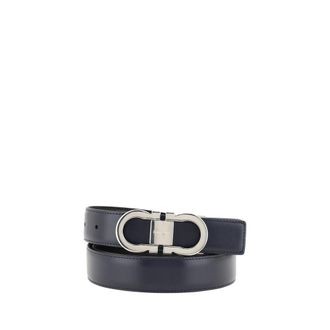 Ferragamo Wendbarer Lederg&uuml;rtel mit Iconic Schnalle - - Accessories - Herren - Schwarzk - 95 CM