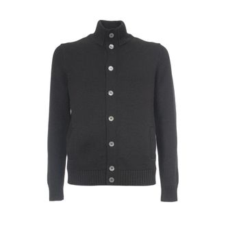 Gran Sasso Gerippte Wollstrickjacke mit Knopfleiste - - Knitwear - Herren - Schwarzk - 3XL