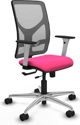 Piqueras y Crespo Schreibtischstuhl mit wei&szlig;en und schwarzen Armlehnen, h&ouml;henverstellbare Lendenwirbelst&uuml;tze, ausgestattet mit Syncro/Traslack und Schneideschaum, Grau/