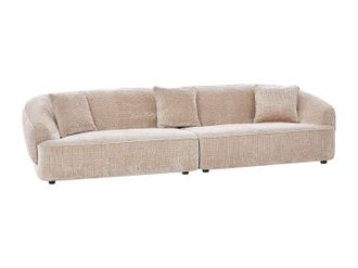 Vente-Unique 4-Sitzer-Sofa aus Strukturiertem Stoff - Beige - ZULIAKA