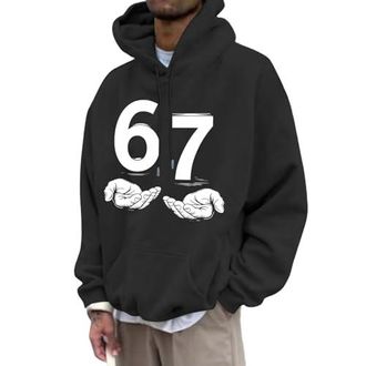 Generic Sweat &agrave; capuche 6 7 mains imprim&eacute; - Pull &agrave; capuche amusant &agrave; manches longues pour lautomne | pour les vacances quotidiennes, Noir, XL