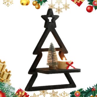 Generico Holzregal - Weihnachtsbaum-Design | Weihnachtsregal aus Holz zum Aufh&auml;ngen f&uuml;r Pflanzen - f&uuml;r Schlafzimmer, Wohnzimmer, K&uuml;che, Eingang, Bad