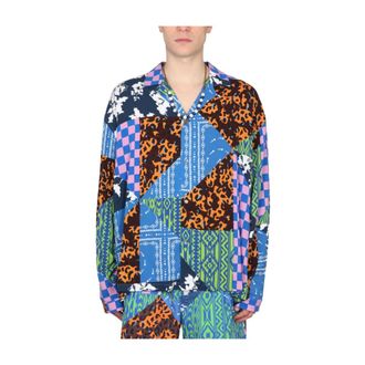 Marcelo Burlon Homme, Chemises, Multicolore, Taille: L Bowling Collar Button Clo