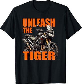 Entro Unleash The Tiger, Motorrad Adventure Biker Design T-Shirt