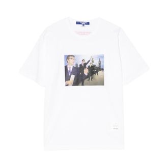 Junya Watanabe Homme, Tops, Blanc, Taille: XL Crew Neck T-Shirt
