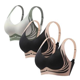 Generic Lot de 3 soutiens-gorge de sport sans couture pour femme - Soutien-gorge de sport doux - Réglable et confortable - Soutien-gorge de sommeil sans armat