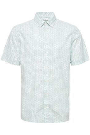 Casual Friday CFAnton AOP Shirt Herren Kurzarmhemd Herrenhemd Hemd Button-Down-Kragen Gemustert Regular Fit, Größe:XL, Farbe:Snow White (110602)