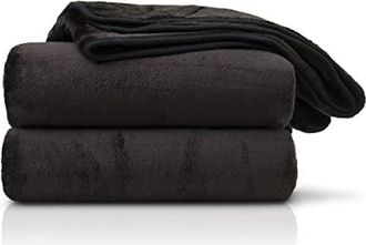 G&ouml;zze Amago - Couverture Extra Douce, Sensation Cachemire, 180 x 220 cm - Noir