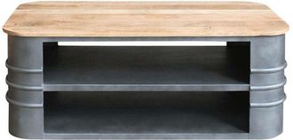 Made In Meubles Table basse en métal et bois Locker