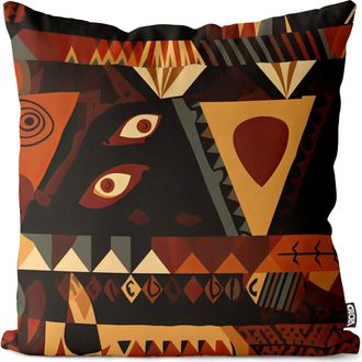 Void Watches Afrika Azteken Muster Braun Kissenbezug Kissenhülle Sofa Couch Wohnzimmer Dekoration wasserfest Outdoor Garten Kissen bezug deko, Kissen Größe:50 x 50
