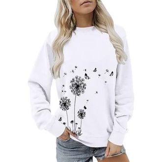 Generic Sweat-shirts pour femme - Imprim&eacute; graphique britannique - Haut surdimensionn&eacute; - Col rond - Manches longues - Automne - Hiver - D&eacute;contract&eacute; - Confortab