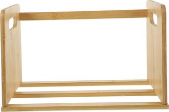 Cabilock Massives Holz Regal Organizer für Schallplatten und Bücher Desktop Aufbewahrungsregal Platzsparend Stabil und Vielseitig für Büro und Zuhause