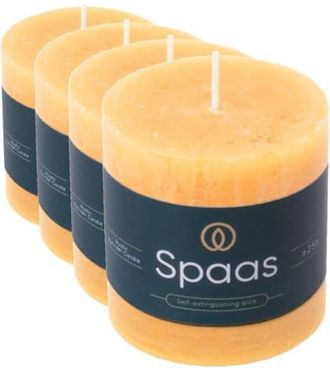 Spaas 8x Rustikale Stumpenkerze 70/70 mm 25St. - sandfarben, Sand (Packung mit 4)