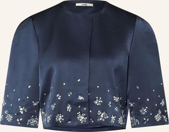 Maje Satinbolero Mit Schmucksteinen blau