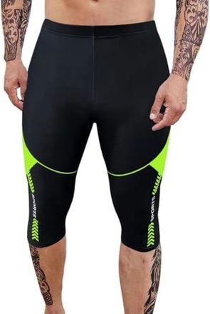 Onsoyours Maillot De Bain Homme Jammers Natation Compétition Short Endurance Long Racing Training Swim Pantalon Sport Plongée Mid Length Trousers B Vert XL
