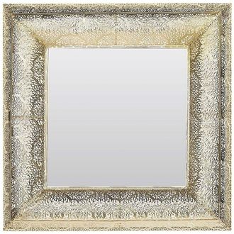 Beliani Miroir Mural de Forme Carr&eacute;e 60 x 60 cm avec Cadre D&eacute;coration Antique Dor&eacute; pour Salon et Chambre Design Moderne Beliani