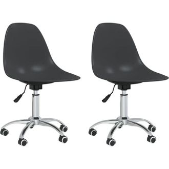 vidaXL Esszimmerstühle 2 Stk. Drehbar Hellgrau pp Vidaxl