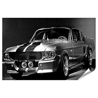Islandburner Poster XXL 1967 Ford Mustang Shelby Gt 500 de qualit&eacute; sup&eacute;rieure