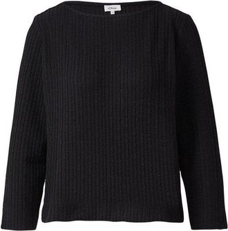 s.Oliver 3/4-Arm-Shirt T-Shirt Strukturiertes Shirt mit verk&uuml;rztem &Auml;rmel