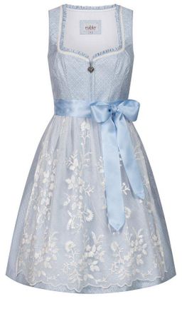 N&uuml;bler Trachtenkleid Midi Dirndl Gardi in Eisblau von N&uuml;bler