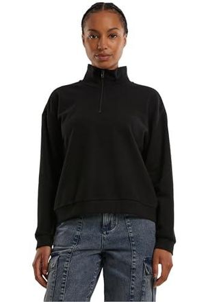 Urban Classics Ladies Light Terry Troyer Maillot de surv&ecirc;tement, Noir, XS Femme