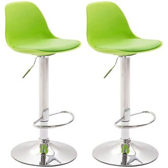 Clp 2er Set Barhocker Kiel Kunststoff chrom gr&uuml;n