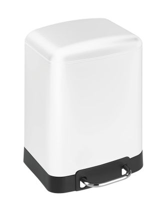 WENKO Treteimer Studio Easy-Close Wei&szlig; 6 L - M&uuml;lleimer mit Absenkautomatik Fassungsverm&ouml;gen: 6 l, Stahl, 23 x 32 x 22.5 cm, Wei&szlig;